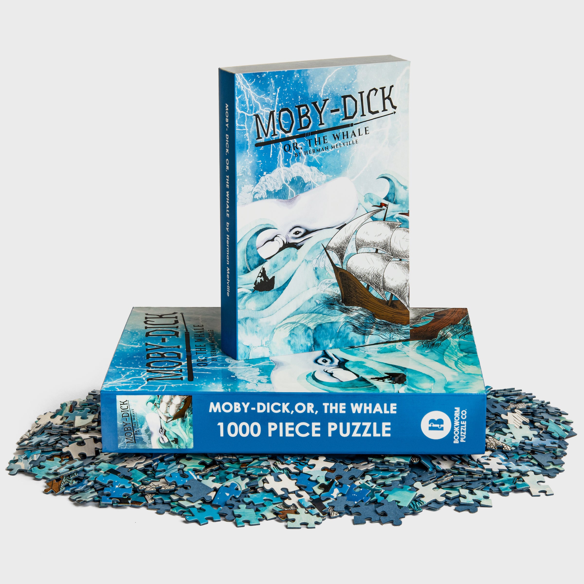 1000 PIECE JIGSAW PUZZLE BOOK COMBO - MOBY DICK, OR THE WHALE by Herma