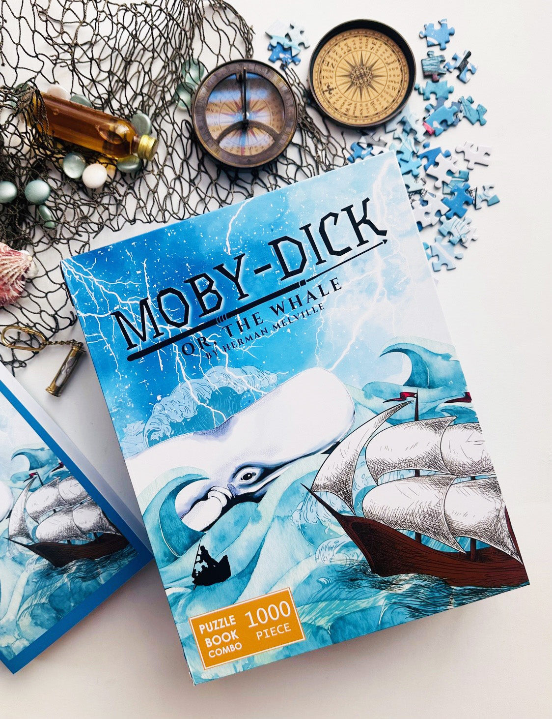 MOBY DICK Book Set - 1000 PIECE JIGSAW PUZZLE BOOK SET
